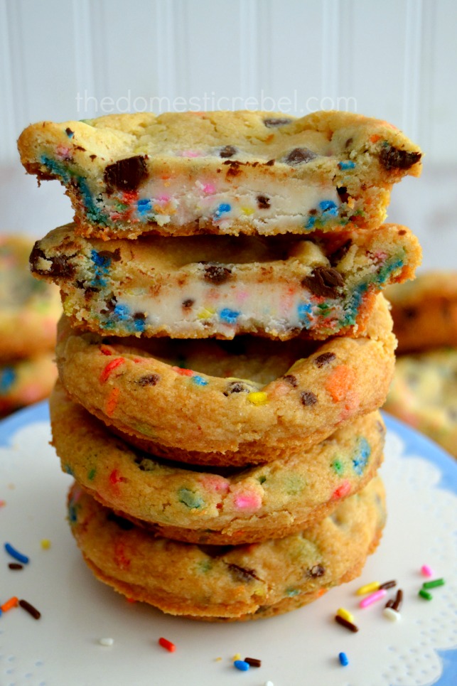 Frosting Filled Deep Dish Cake Batter Cookies – Eat More Chocolate Eat ...